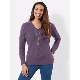 WITT Damen V-Ausschnitt-Pullover, feige, Gr&ouml;&szlig;e 44