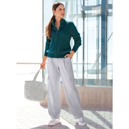 WITT Damen Strickjacke aus Flauschgarn, petrol, Gr&ouml;&szlig;e 40