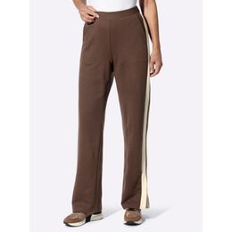WITT Damen Sweathose mit Galonstreifen, schoko-beige, Gr&ouml;&szlig;e 23