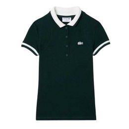 Lacoste - Poloshirt f&uuml;r Damen, kurz&auml;rmlig (Gr&uuml;n/Wei&szlig;)