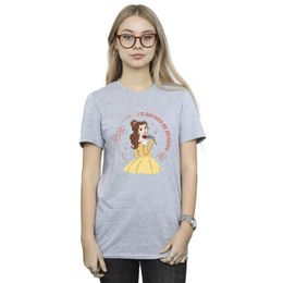 Disney - "Beauty And The Beast I'd Rather Be Reading" T-Shirt f&uuml;r Damen (Grau)