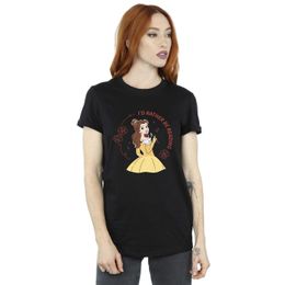 Disney - "Beauty And The Beast I'd Rather Be Reading" T-Shirt f&uuml;r Damen (Schwarz)