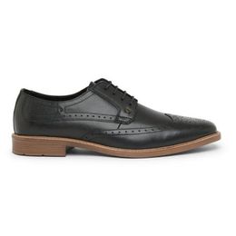 Lambretta Stockton Leder Herren schwarze Schn&uuml;rschuhe