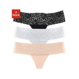 VIVANCE BY LASCANA String mehrfarbig Gr. 32/34 f&uuml;r Damen. Mit Spitze. Bequem. Nachhaltig.