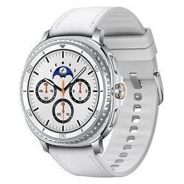 Samsung Galaxy Watch8 Classic 46 mm Aluminiumgeh&auml;use white am Hybrid Band white [Wi-Fi + 4G]