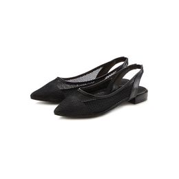 French Connection Ballerina 'Riemchenballerina, Halbschuh, Slipper, Sandale, Sommerschuhe' schwarz Gr. 37 f&uuml;r Damen