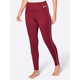 feel good Damen Leggings mit seitlichen Streifen, kirsche-wei&szlig;, Gr&ouml;&szlig;e 48/50