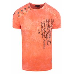 Rusty Neal Acid Washed T-Shirt mit Prints