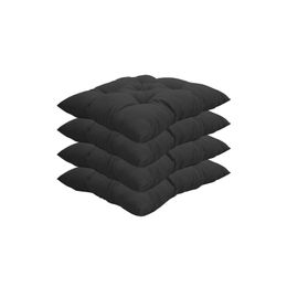 NYVI Stuhlkissen Genua 38x38 cm 4er Pack Sitzkissen mit Steppung Farbe:Anthrazit