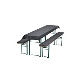NYVI Bierbankauflagen Set NYVIGala 3 teilig - Auflagen f&uuml;r Bierzeltgarnitur - Tischdecke f&uuml;r Biertisch & Sitzpolster f&uuml;r Bierb&auml;nke Farbe:Anthrazit;Gr&ouml;&szlig;e:240x90 cm