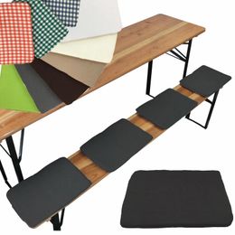 NYVI Bierbank Sitzkissen 36x25 cm NYVIGala 4er Set - Komfortable Sitzpolster f&uuml;r Bierb&auml;nke - Bierbankkissen mit elastischer Klettband Befestigung Farbe:Anthrazit
