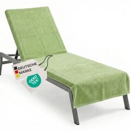 NYVI Frottee Schonbezug f&uuml;r Gartenliege NYVISpa 75x200 cm - Hygiene Liegestuhlauflage f&uuml;r Sonnenliegen Strandliegen Farbe:Gr&uuml;n