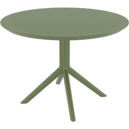 CLP Gartentisch wetterfest stabil Sky, Bistrotisch rund &Oslash; 105 cm H&ouml;he 74 cm, Outdoortisch Polypropylen UV-best&auml;ndig winterfest