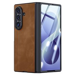 Wigento Handyh&uuml;lle + 9H Schutzglas f&uuml;r Samsung Galaxy Z Fold8 / Ultra / Flip8 Scharnier