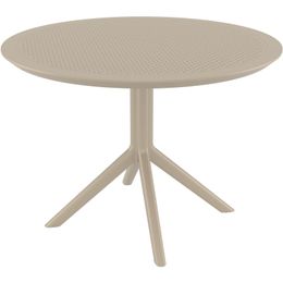 CLP Gartentisch wetterfest stabil Sky, Bistrotisch rund &Oslash; 105 cm H&ouml;he 74 cm, Outdoortisch Polypropylen UV-best&auml;ndig winterfest