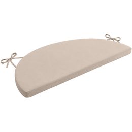 CLP Sitzkissen halbrunde Form, passend f&uuml;r Halbpavillon Rosie, 5 cm dicke Polsterung mit Rei&szlig;verschluss und Bindeb&auml;ndern, Bankauflage 115x57 cm