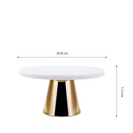 ECHTWERK Tortenplatte aus Marmor 22 &Oslash;, gold