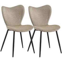 CLP Esszimmerst&uuml;hle 2er Set gepolstert Maika, Polsterst&uuml;hle ergonomisch mit R&uuml;ckenlehnen, K&uuml;chenst&uuml;hle mit Metallgestellen, belastbar bis 150 kg