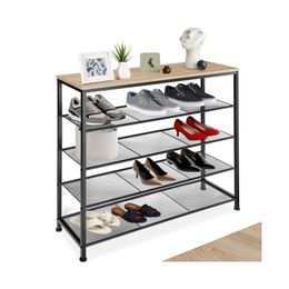 TecTake&reg; Schuhregal, Industrial Style, Ablage und 4 Gitterablagen, 100 x 30,5 x 93 cm