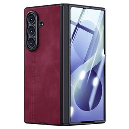 Wigento Handyh&uuml;lle + 9H Schutzglas f&uuml;r Samsung Galaxy Z Fold8 / Ultra / Flip8 Scharnier