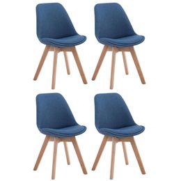 CLP 4er Set Retrost&uuml;hle Borneo V2 Mit Stoffbezug Und Hochwertiger Polsterung I Lehnst&uuml;hle Mit Holzgestell