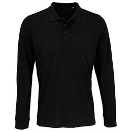 SOLS Unisex Adult Prime Pique Langarm-Poloshirt (Schwarz)