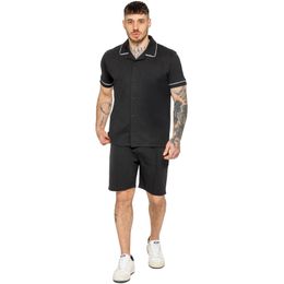 Enzo | Mens Piping Shirt & Shorts Trainingsanzug Set