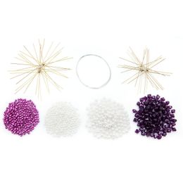 buttinette Drahtsterne-Set, lila-wei&szlig;, 10 St&uuml;ck