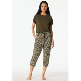 Schiesser Pyjama-Hose in Oliv/ Creme - 26% | Gr&ouml;&szlig;e 38 | Damen-loungewear