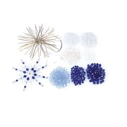buttinette Drahtsterne-Set, blau-wei&szlig;, 8 St&uuml;ck