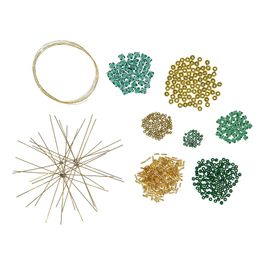 buttinette Drahtsterne-Set, gold-gr&uuml;n, 5 St&uuml;ck