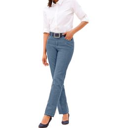Damen 5-Pocket-Jeans mit l&auml;ssig weiten Beinen blue-bleached, Gr&ouml;&szlig;e 36