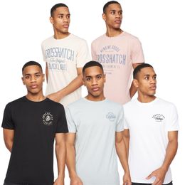 CrossHatch - "Fremal" T-Shirt f&uuml;r Herren (5er-Pack) (Bunt)