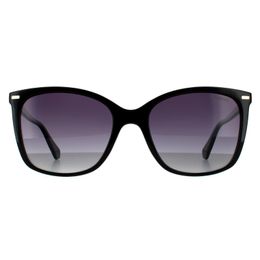 Polaroid Square Damen Schwarz Grau Verlauf Polarisierte Sonnenbrille 90041091