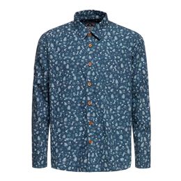 King Kerosin Herren Langarm Hemd Sailor-Tattoos navy
