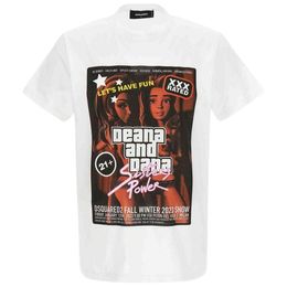 Dsquared2 Deana Und Dana Grafik Wei&szlig;es T-shirt