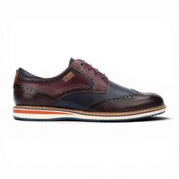 Pikolinos Herren Braune Burgundfarbene Leder-Brogue-Schn&uuml;rschuhe Oxford &ndash; Avila