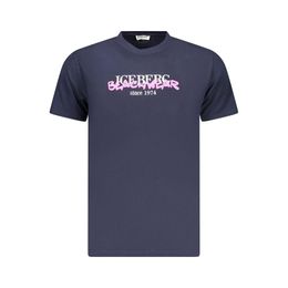 Ice Iceberg Beachwear Logo Marineblaues T-shirt