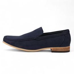 Herren-Loafer aus Wildleder in Marineblau, leichte Slip-On-Freizeitschuhe