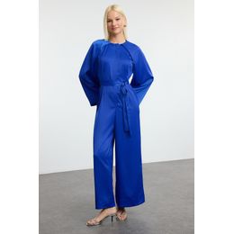 Dunkelblaues, einfarbiges, langes Abendkleid f&uuml;r Damen / figurbetontes, modisches Alltagskleid