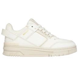 Mallet - "Compton" Sneaker f&uuml;r Damen, Leder, Niedrig geschnitten, Grob flach (Naturwei&szlig;)