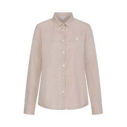 U.S. Polo Assn. Damen Leinenshirt aus Leinen-Baumwollmix