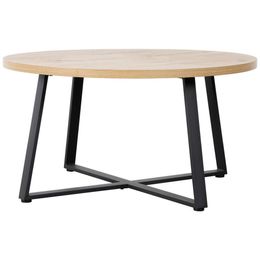 Boxxx Couchtisch, Schwarz, Eiche Artisan, Metall, Holzwerkstoff, rund, eckig, Flachrohr, 80x42x80 cm, Bsci, einfacher Aufbau, Wohnzimmer, Wohnzimmertische, Couchtische, Couchtische Metall