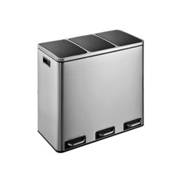 P & B Abfalleimer, Silber, Kunststoff, 54 L, 61x55.5x34 cm, K&uuml;chen, K&uuml;chenausstattung, M&uuml;lleimer
