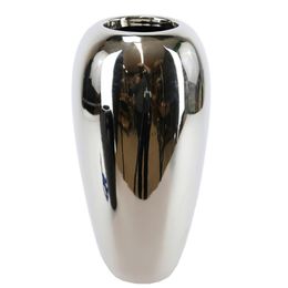 Vase, Silber, Keramik, 15x28 cm, Dekoration, Vasen, Keramikvasen