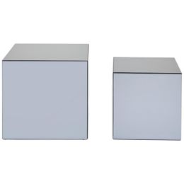 Mid.you Couchtischset, Grau, Glas, Holzwerkstoff, 2-teilig, 50x40x40 cm, Wohnzimmer, Wohnzimmertische, Satztische