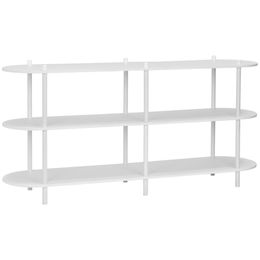 PBJ Regal, Wei&szlig;, Metall, Holzwerkstoff, 3 F&auml;cher, 160x70x38 cm, Wohnzimmer, Regale, B&uuml;cherregale