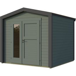 Weka Gartenhaus Killarney Graugr&uuml;n-Anthrazit, Nein, 250x250 cm,links Vollglas, rechts Holzf&uuml;llung