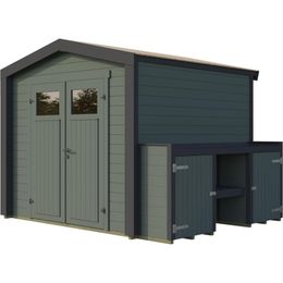 Weka Gartenhaus Killarney Graugr&uuml;n-Anthrazit inkl. Pflanztisch, Ja, 1/4 verglast,235x235 cm