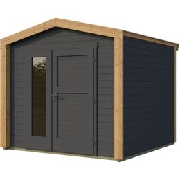 Weka Gartenhaus Killarney Anthrazit-Eiche hell lasiert, Ja, 300x250 cm,links Vollglas, rechts Holzf&uuml;llung